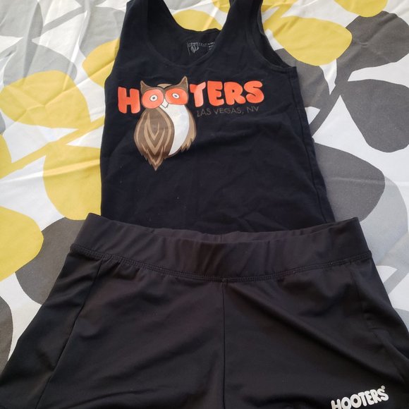 Hooters | Tops | Hooters Las Vegas Black Outfit Tank Top And Short ...